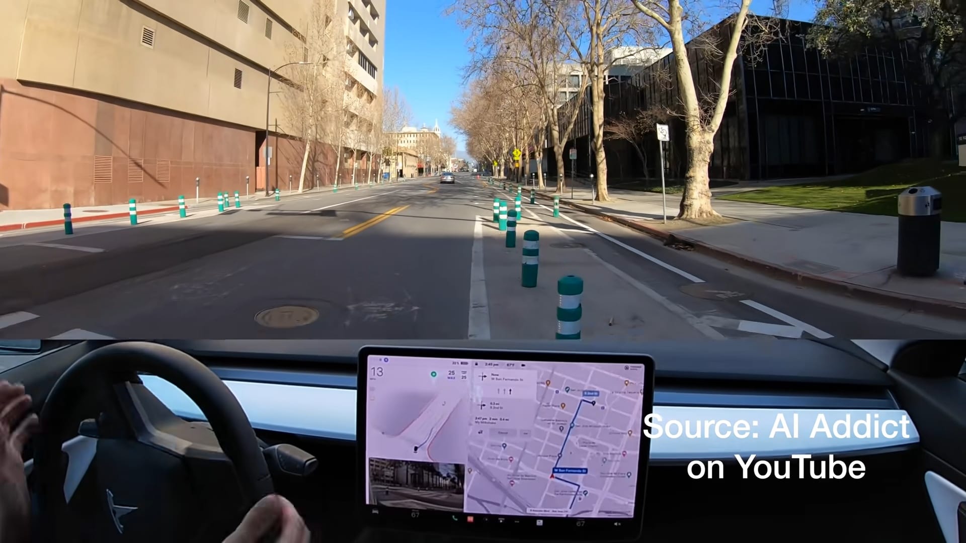 Watch this beta autonomous Tesla crash