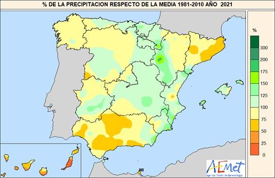 The Spanish climate report shows a 2021 marked by extreme phenomena