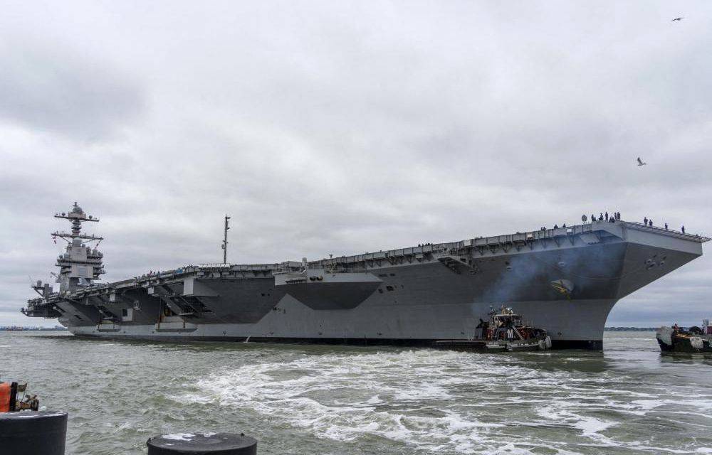The US Navy launches its first next-generation aircraft carrier