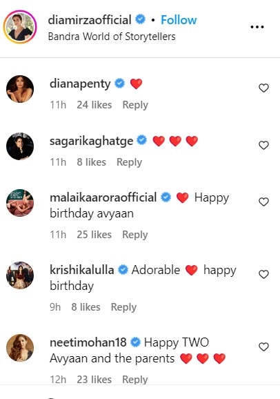 Celebrating her son Avyan's second birthday, the actress shared photos ...