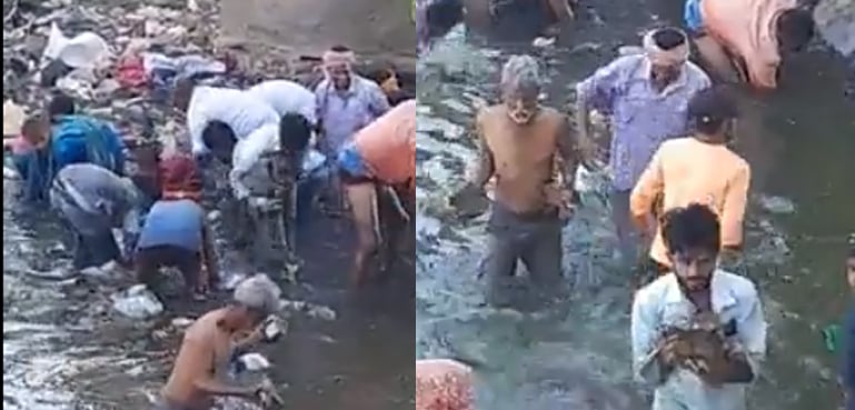 Who threw the original currency notes in the dirty drain?