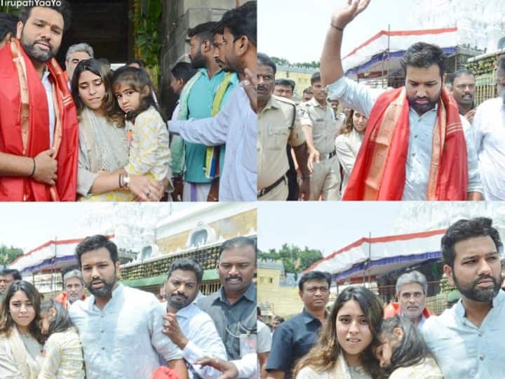 WATCH: Rohit Sharma arrives with his family at Tirupati Balaji Temple ...