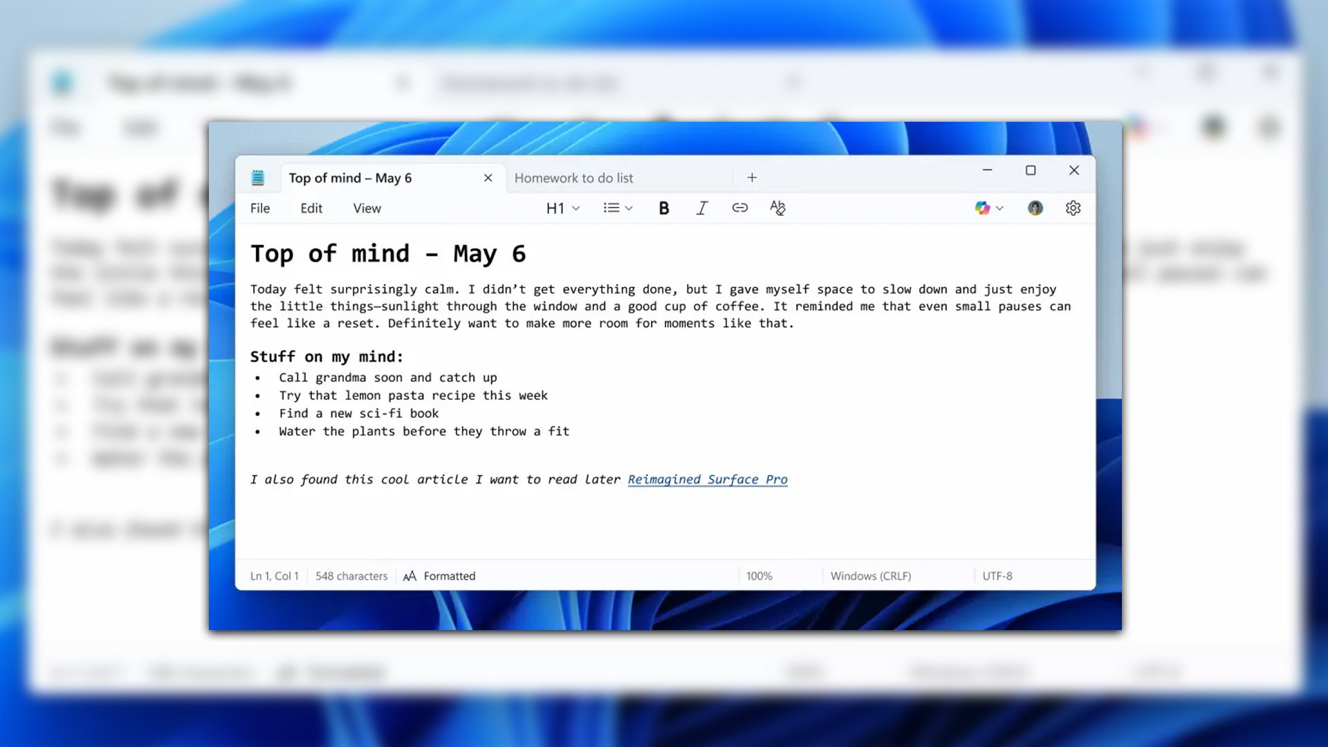 Windows 11 Notepad Updated with Enhanced Text Formatting Features