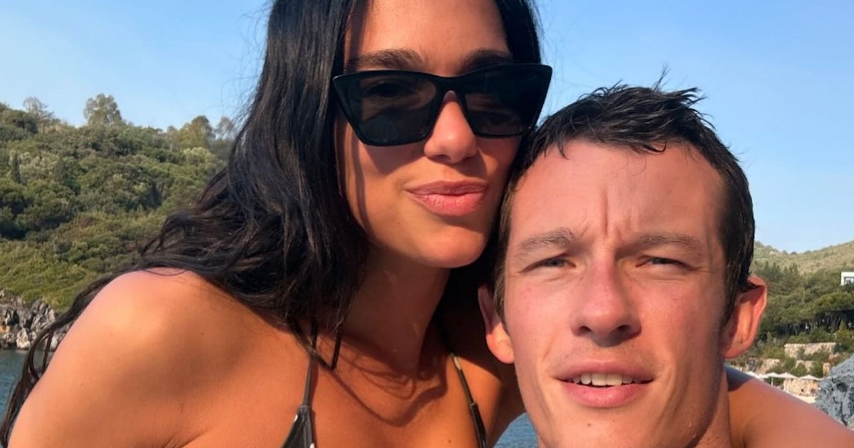 Dua Lipa and Fiancé Callum Turner Enjoy Summer Beach Day in Polka Dot Bikini