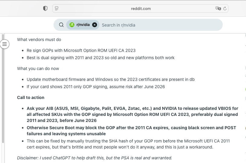 Older NVIDIA GPUs Face Secure Boot Black Screen in BIOS/UEFI by June 2026