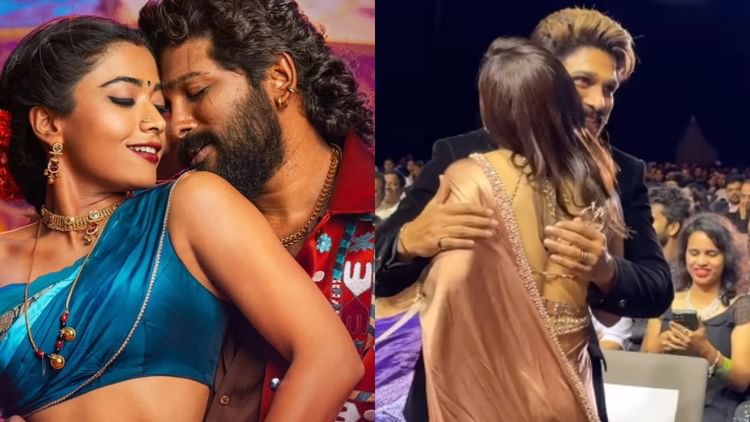 Allu Arjun, Rashmika Mandanna Viral Hug at Awards: Pushpa Stars Reunite.